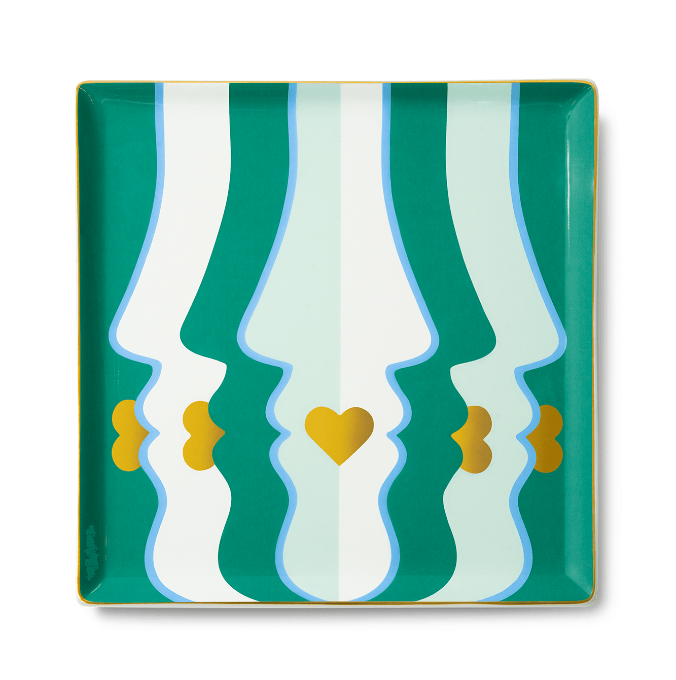 Beso Ceramic Tray - Gold Foil Design Catchall | Octaevo