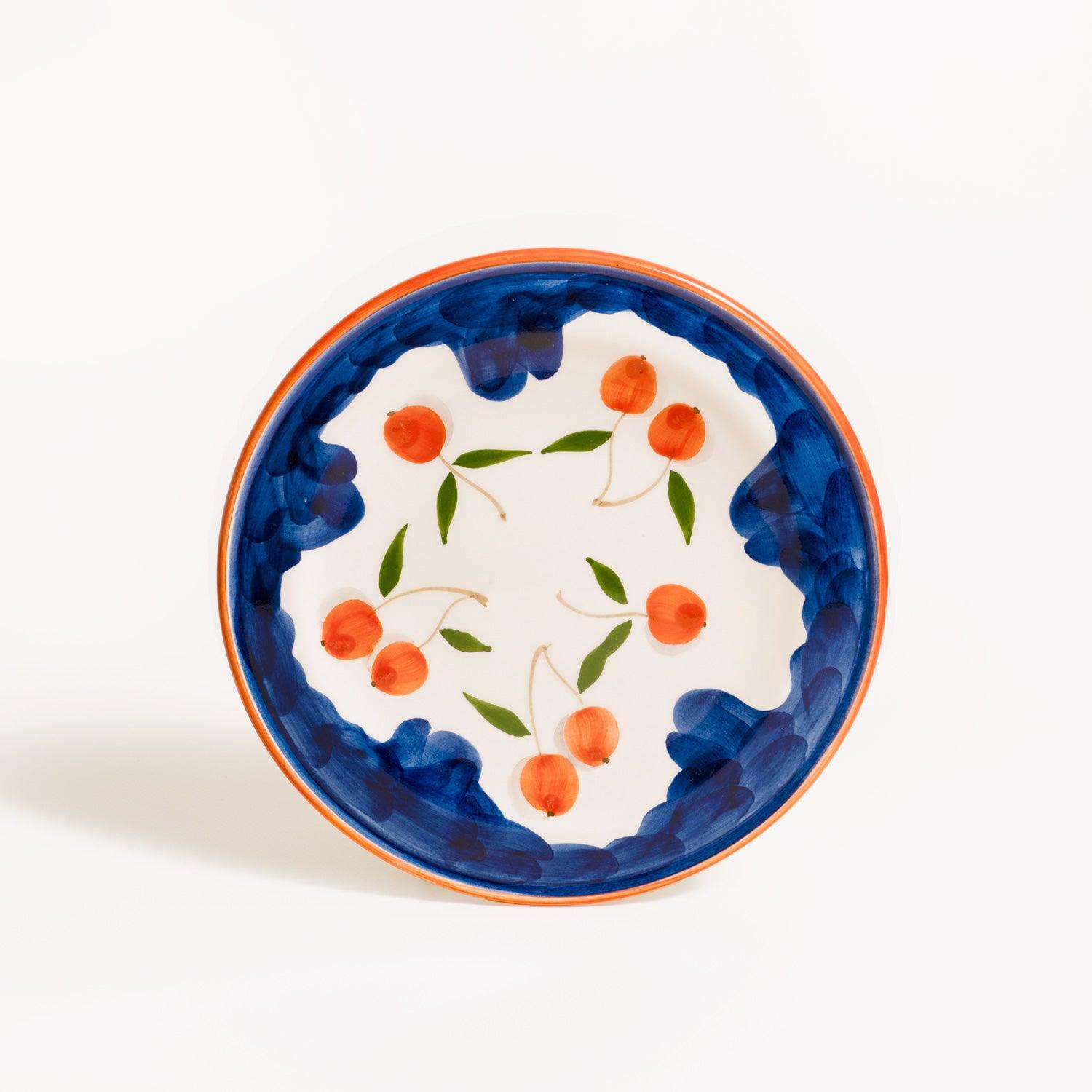 Vintage Ceramic Cherry Plates Set of 2 - Dinnerware OCTAEVO – Octaevo